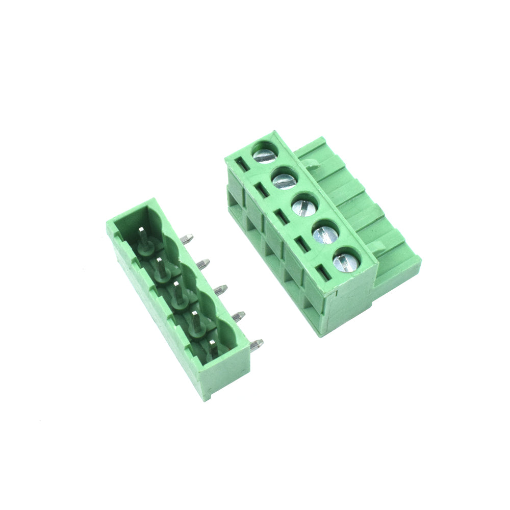 Buy 5 Pin Male and Female Pluggable Terminal Connector Right Angle Pitch 5.08mm at HNHCart.com