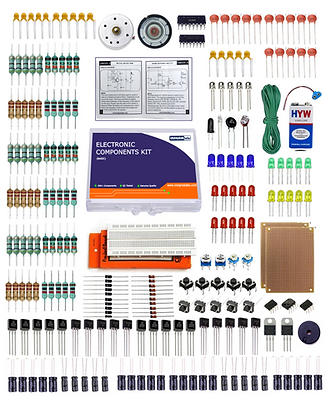 Electronic Components Kit with 300+ Components and Tutorial Book (BASI