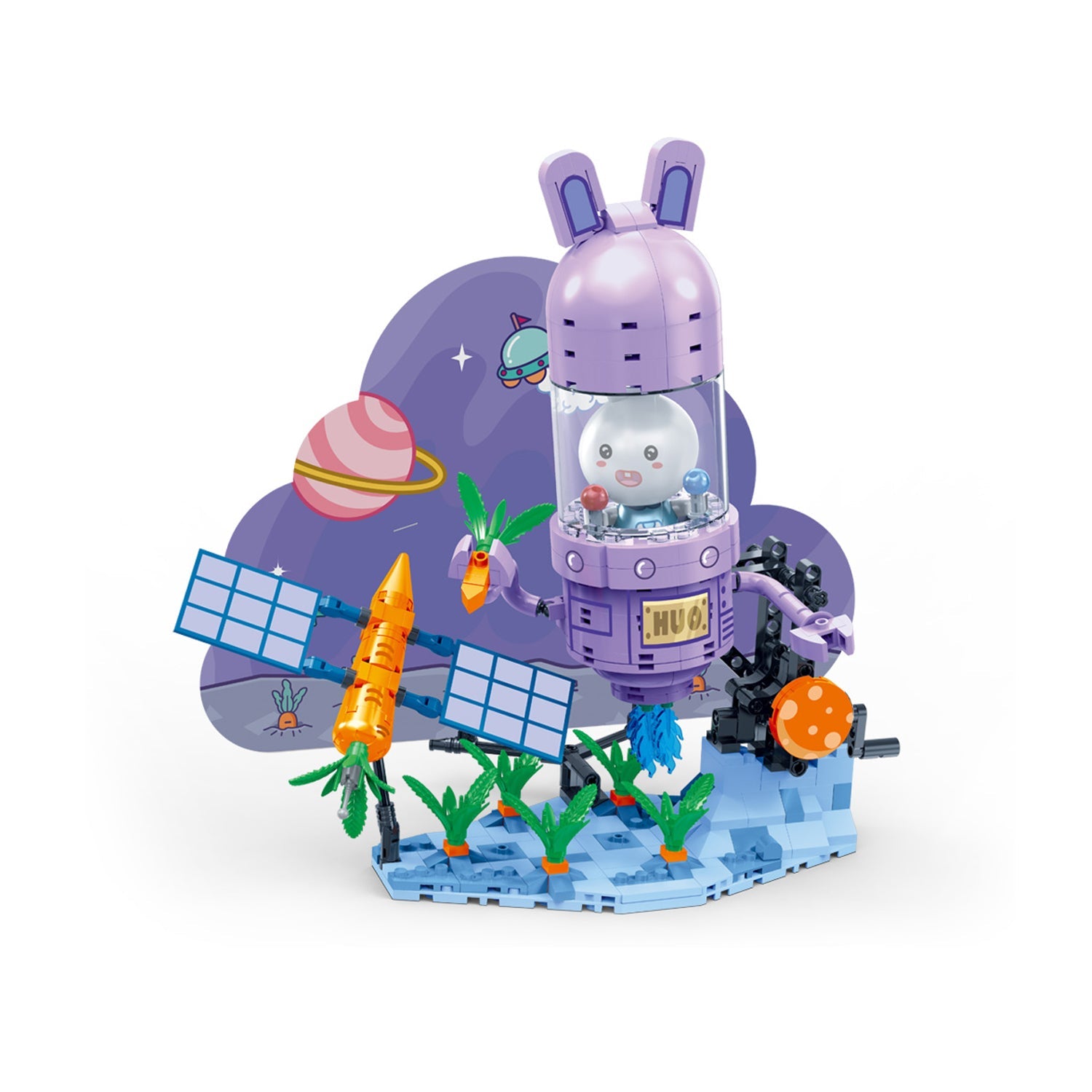 BanBao Intelligent Rabbit Building Blocks Toy Interactive Rabbit Theme