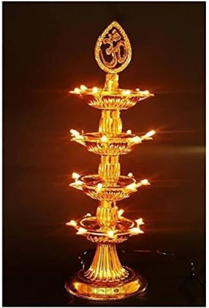 4 Layer Electric Diya Deepak Light Lamp LED Lights for Puja Home Templ