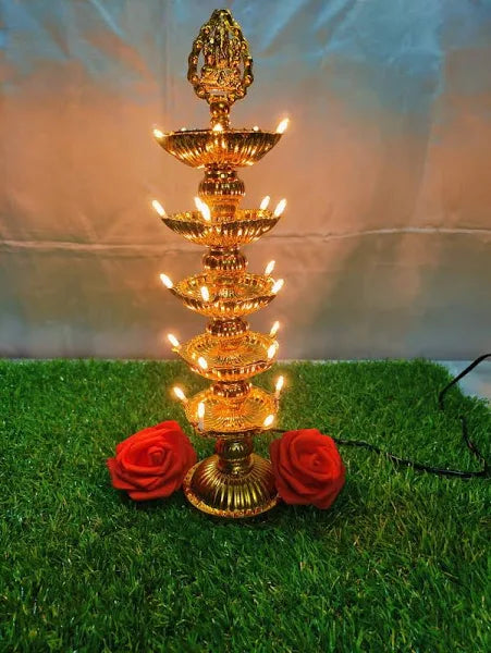 5 Layer Electric Diya Deepak Light Lamp LED Lights for Puja Home Templ