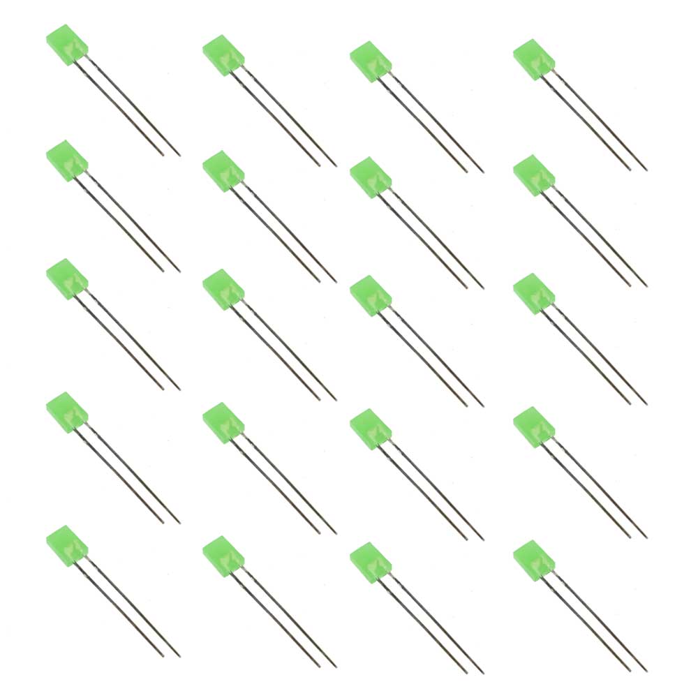 Buy Proton Parrot 5mm Rectangle Green Diffused LED (2.5-3.0V) (Pack of ...