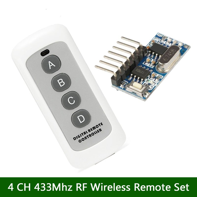 Buy Qiachip 4 Buttons 433MHz Universal 4 CH RF Wireless Remote Control ...