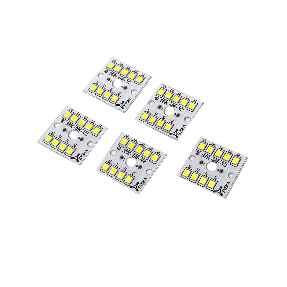 Buy 12V DC 9 Watt MCPCB White Colour LED (Pack of 5) at HNHCart.com