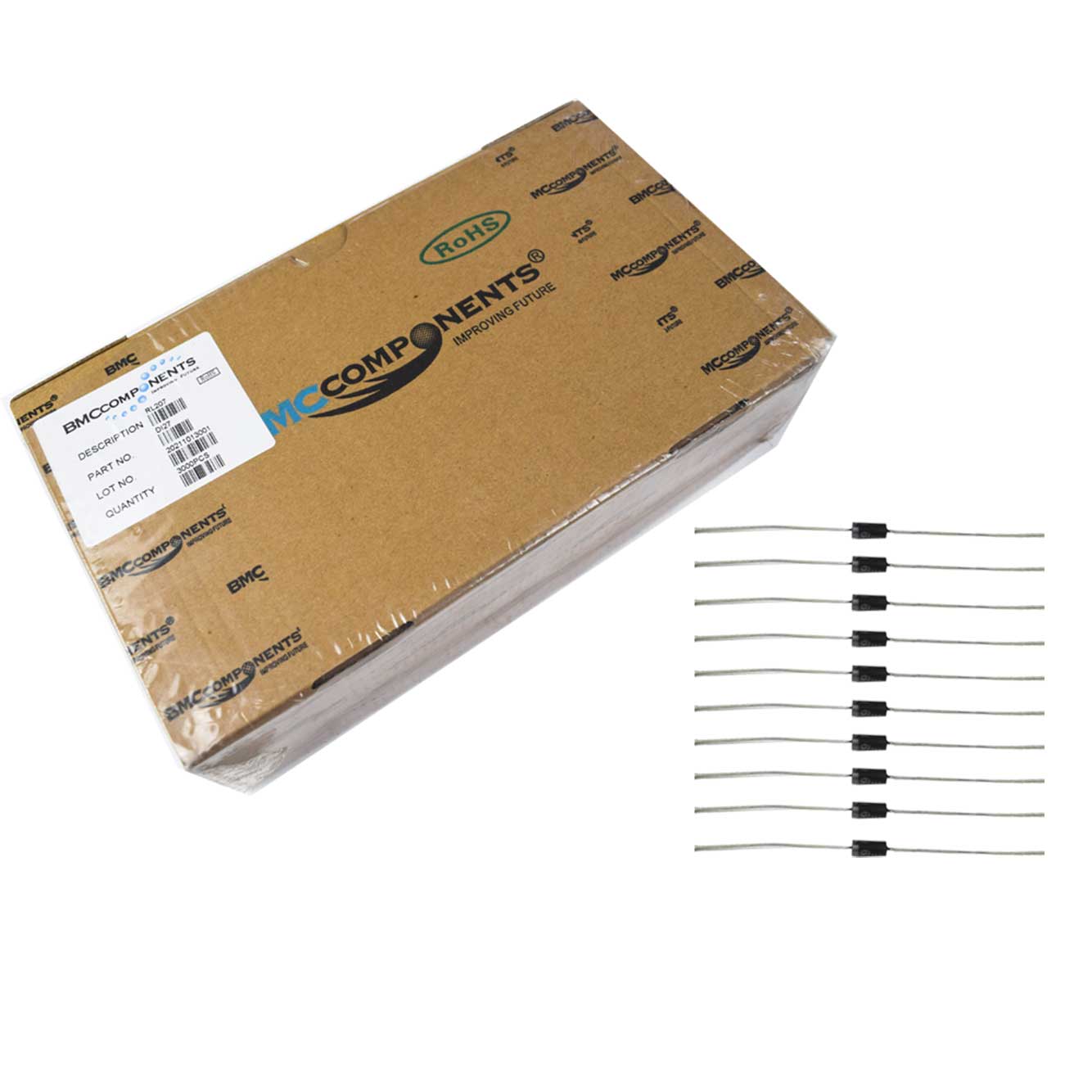 Buy RL207 2A 1000V Standard Diode DO-15 (Pack of 3000) at HNHcart.com