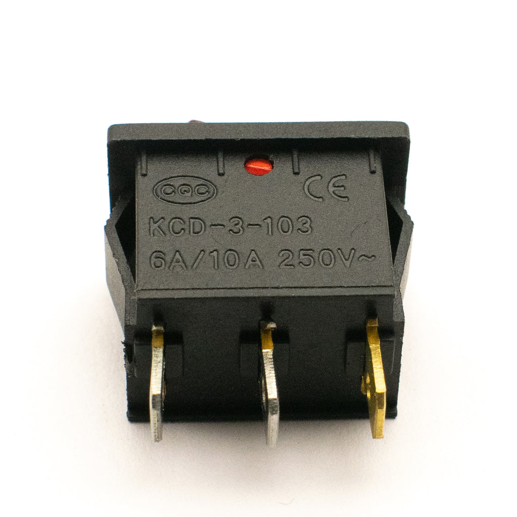 Buy 6A 250V SPST ON-OFF Rocker Switch 3 Pin with Red Light at HNHCart.com