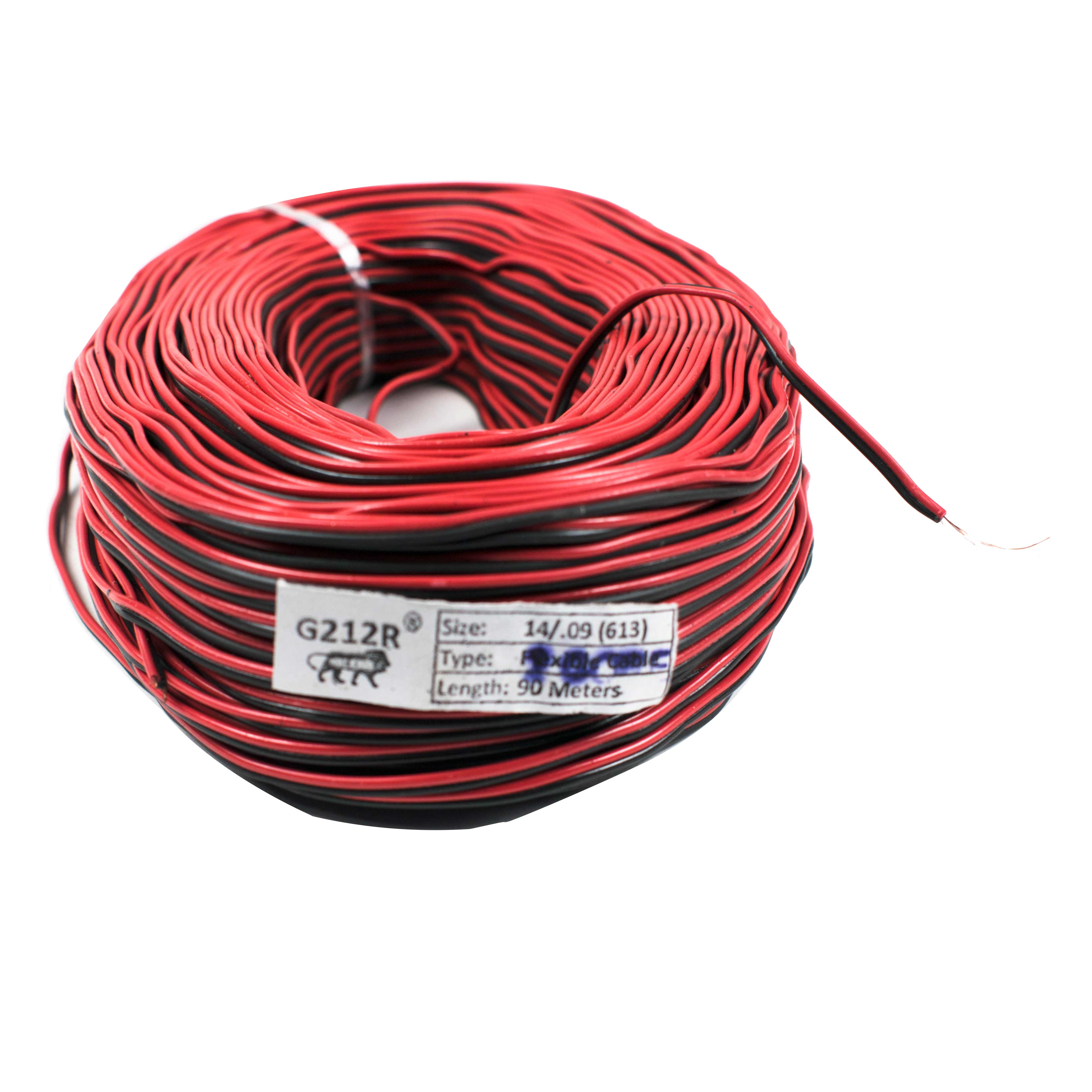 Buy 28 AWG Multi Strand 2 Wire Ribbon Cable 90 Meter (Red & Black) 14/0 ...