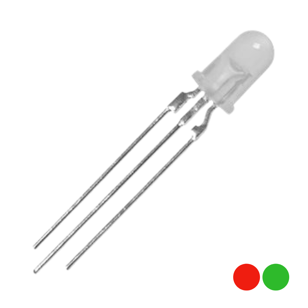 Buy 5mm Red/Green Bi-Colour (Common Cathode) 3 Pin LED | Hnhcart