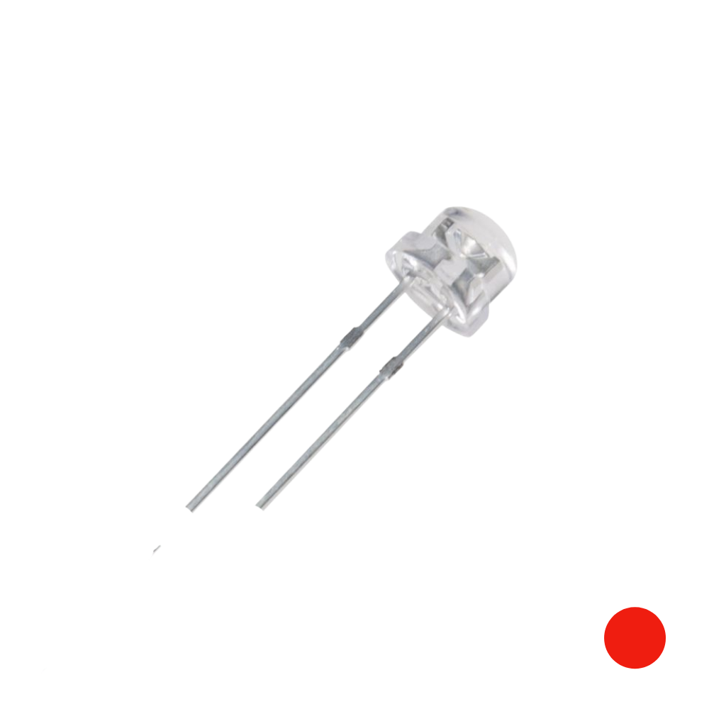 Buy online 4.8mm Straw Hat Transparent LED Red Colour | Hnh