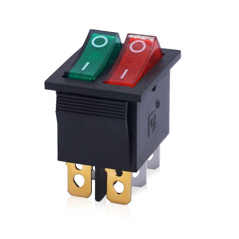 Rocker Switch 240v Heschen Double Rocker Switch, ON-OFF, SPST, 6 ...