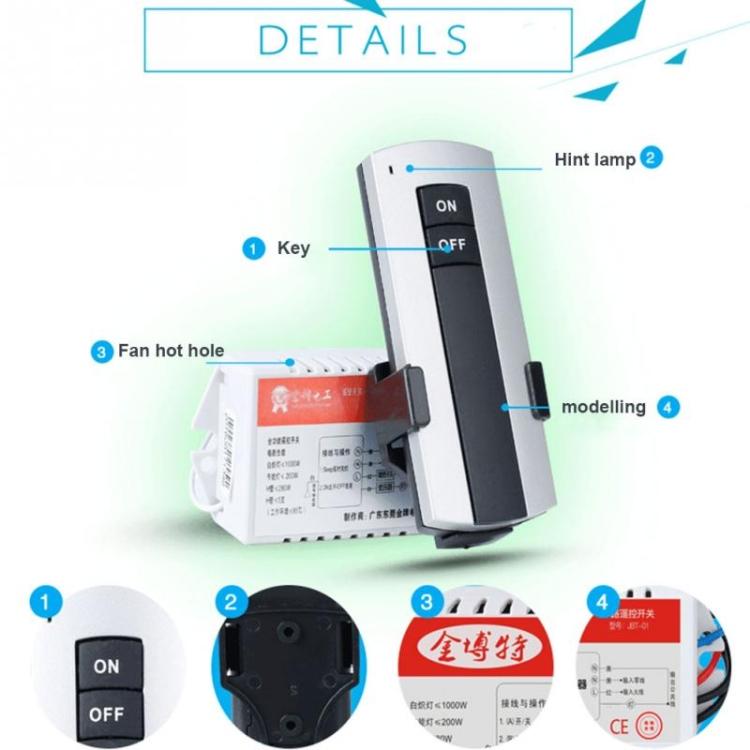 Buy 1 way wireless Digital Remote Control Light Switch 220V at HNCart.com